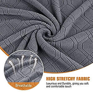 VANSOFY Recliner Chair Cover, 3-Pieces Stretch Lazy Boy Recliner Covers for Recliner Chair Soft Reclining Chair Slipcover Furniture Protector for Dogs Cats(Dark Gray)