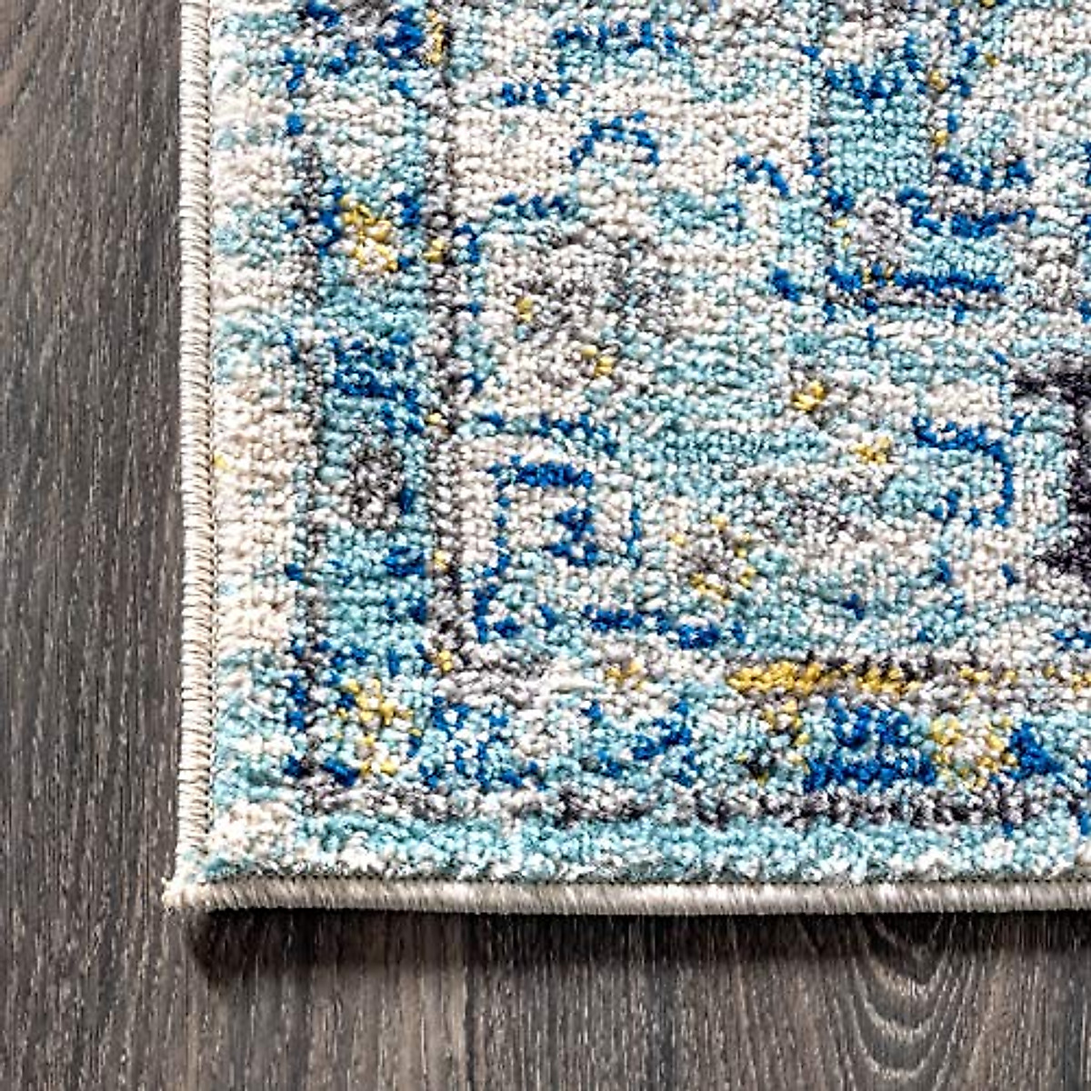 JONATHAN Y MDP202A-4 Modern Persian Boho Vintage Medallion Bohemian Indoor Area-Rug Country Easy-Cleaning Bedroom Kitchen Living Room Non Shedding, 4 ft x 6 ft, Cream,Blue