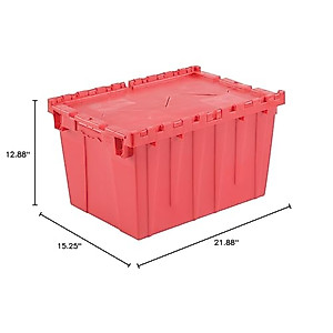 Global Industrial Red Distribution Container With Hinged Lid 21-7/8x15-1/4x12-7/8