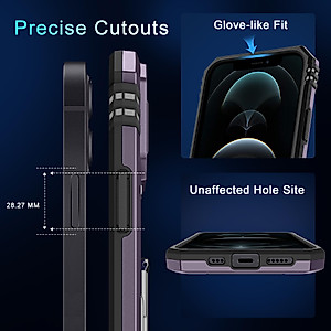 DEERLAMN Case for iPhone 13 Pro Max with Slide Camera Cover+Screen Protector(1 Pack),Rotated Ring Kickstand Military Grade Shockproof Protective Cover 6.7 Inch-Deep Purple