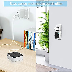 DLNLIY Outlet Wall Mount for Blink Sync Module 2 with Short Cable - Easy Installation No-Drilling Mounting Bracket for Blink Outdoor and Blink Indoor Home Security Cameras