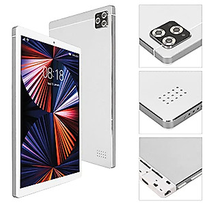 Jectse 10.1 Inch Tablet, 4GB RAM 64GB ROM 10 Core Tablet with 8MP 13MP Camera, 8000mAh 2.4G 5G WiFi Tablet Computer for 11, Silver