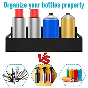 4 Pcs Magnetic Aerosol Spray Can Holder, Magnet Toolbox Bottle Holder, Wall Mounted Spray Bottle Rack, Mechanic Paint Bottle Can Organizer, Tool Box Storage Rack for Garage Home Workspace（Black）