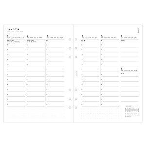 Filofax A5 Minimal week to view vertical 2024 diary with appointments, White
