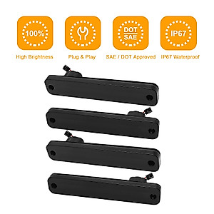 Aexploer LED Side Marker Lights Compatible with F100/150/250/350 1973-1979,for Econoline E100/150/250 1975-1991,for Bronco 1978-1979,Side Markers Lamps Lights Assembly(Smoked Lens)