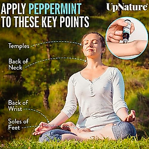 Peppermint Essential Oil Roll On - Topical Peppermint Oil - Relieves Head Tension, Pregnancy Essentials, Reduces Stress & Soothes Aches- Premium Quality, Therapeutic Grade Aromatherapy Oil