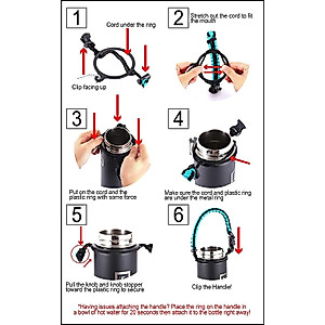 IRON °FLASK Paracord Handle - Fits Wide Mouth Water Bottles - Durable Carrier, Secure Accessories, Survival Strap Cord, Safety Ring, and Carabiner - Seven Core Paracord Bracelet