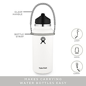 Ryan & Rose Water Bottle Handle - Water Bottle Sling, Carrier, Holder with strap - Soft Durable Silicone - Fits Most 8-40oz Bottles - Compatible Stanley Cup Accessories (Warrior)