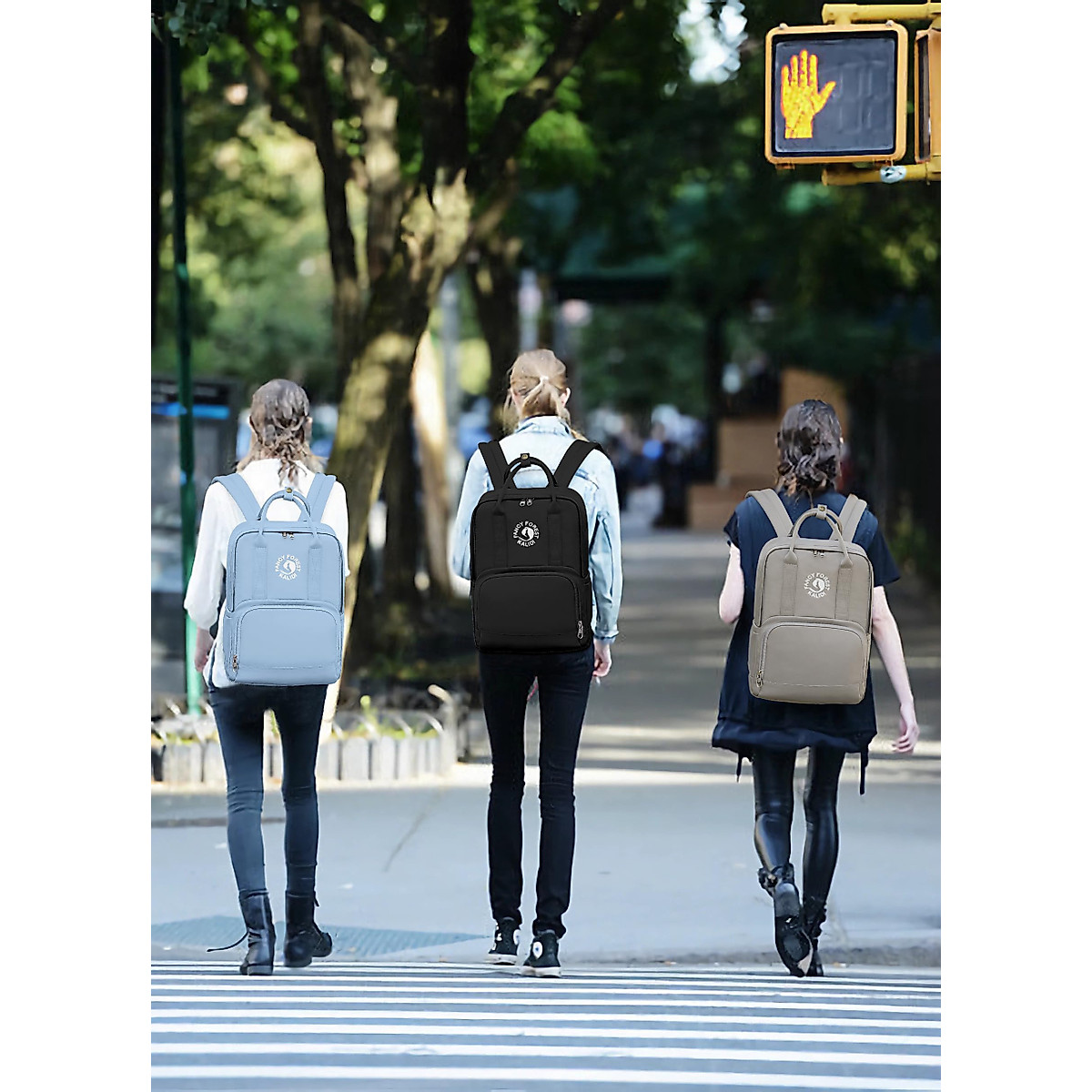 KALIDI Casual Backpack, 17 Inches Laptop Backpack for Men Women, Water Resistant Vintage Rucksack Business Travel Daypack College School Bag, Black