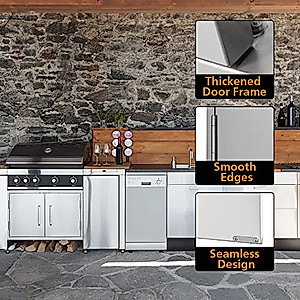 WAFIET Double BBQ Access Door, 33W x 22H Inch Outdoor Kitchen Doors 304 Stainless Steel Cabinets Double Grill Door for BBQ Island Grilling Station Outside Cabinet