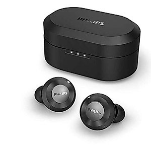Philips T8505 True Wireless Earbuds, Hybrid Active Noise Canceling (ANC), Bluetooth 5.0 Voice Assistant, IPX4 Splash Resistant, App Control, USB-Charging, Wireless Charging case Included (TAT8505BK)