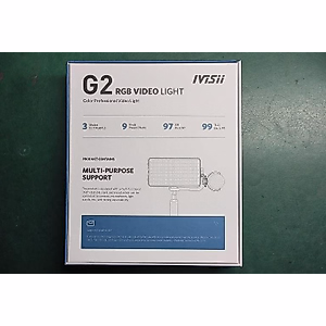 IVISII G2 Pocket RGB Camera Light,32Wh Built-in 4300mAh Rechargeable Battery 360°Full Color Gamut 9 Light Effects,2600-10000K LED Video Light Panel with Aluminum Alloy Body, Adjustable Tripod Stand