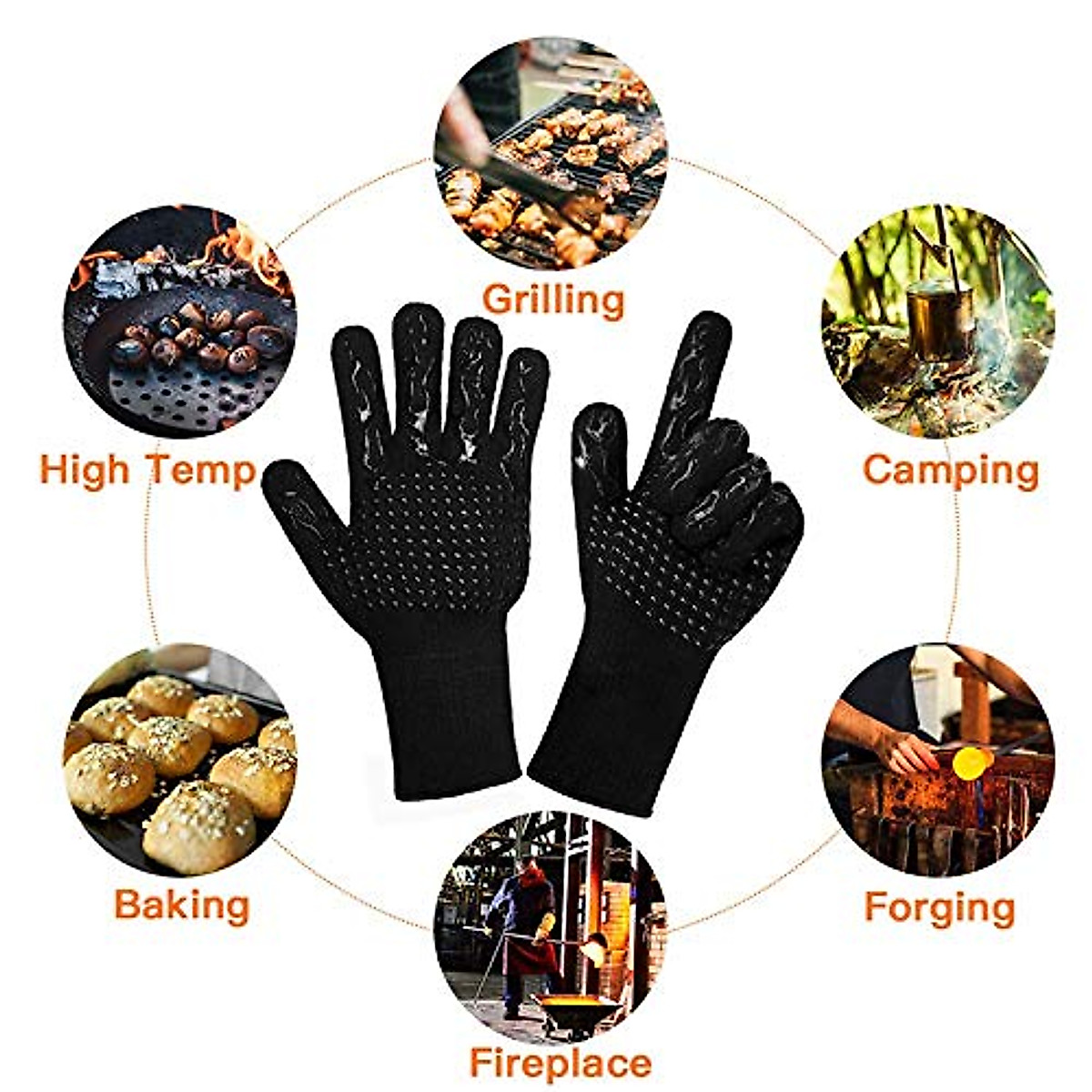 Digital Instant Read Meat Thermometer, Stainless Steel oven thermometer. Non Stick Candy Thermometer. Food Thermometer for Kitchen Cooking, Outdoor BBQ Grilling! Includes 1472°F Heat Resistant Gloves!