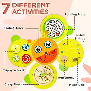 Monläurd® Caterpillar Montessori Busy Board,Sensory Board,Educational Toys,Activity Cube,Wall Toys,Daycare Furniture,Playroom Furniture,Interactive Toys,Wooden Toys,Learning Toys,Boys and Girls 6 M+