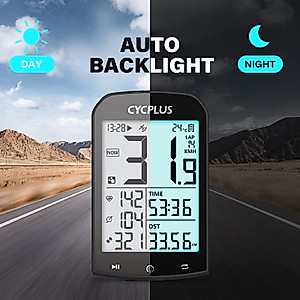 CYCPLUS GPS Bike Computer Waterproof Bicycle Speedometer and Odometer ANT+ Wireless Cycling Computer Compatible with App 2.9 Inch LCD Display with Backlight