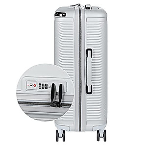LING RUI 3 Piece Luggage Sets with TSA Approved, Lightweight Hard Shell Travel Large Rolling Checked Suitcases with Spinner Wheels (20/24/28), SILVER