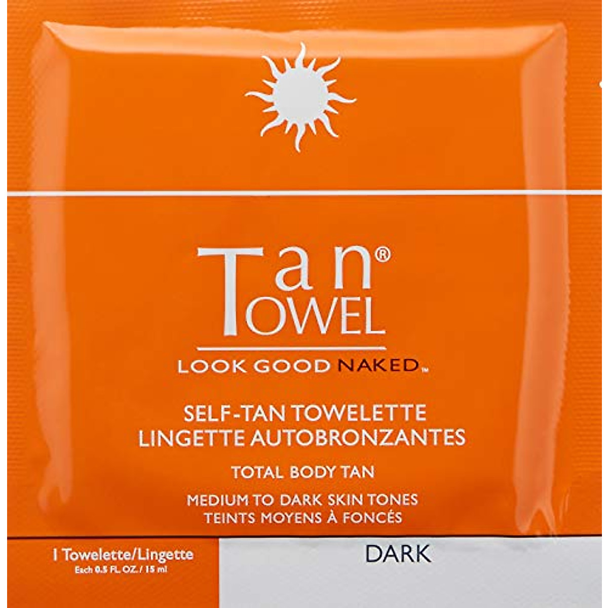 TanTowel Full Body Tan Towelettes - 5 Pack, Dark, 0.5 Fl Oz (Pack of 5)