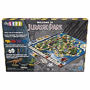 Hasbro Gaming The Game of Life Jurassic Park Edition, Family Board Game for Kids Ages 8 and Up, Inspired by The Original Hit Movie
