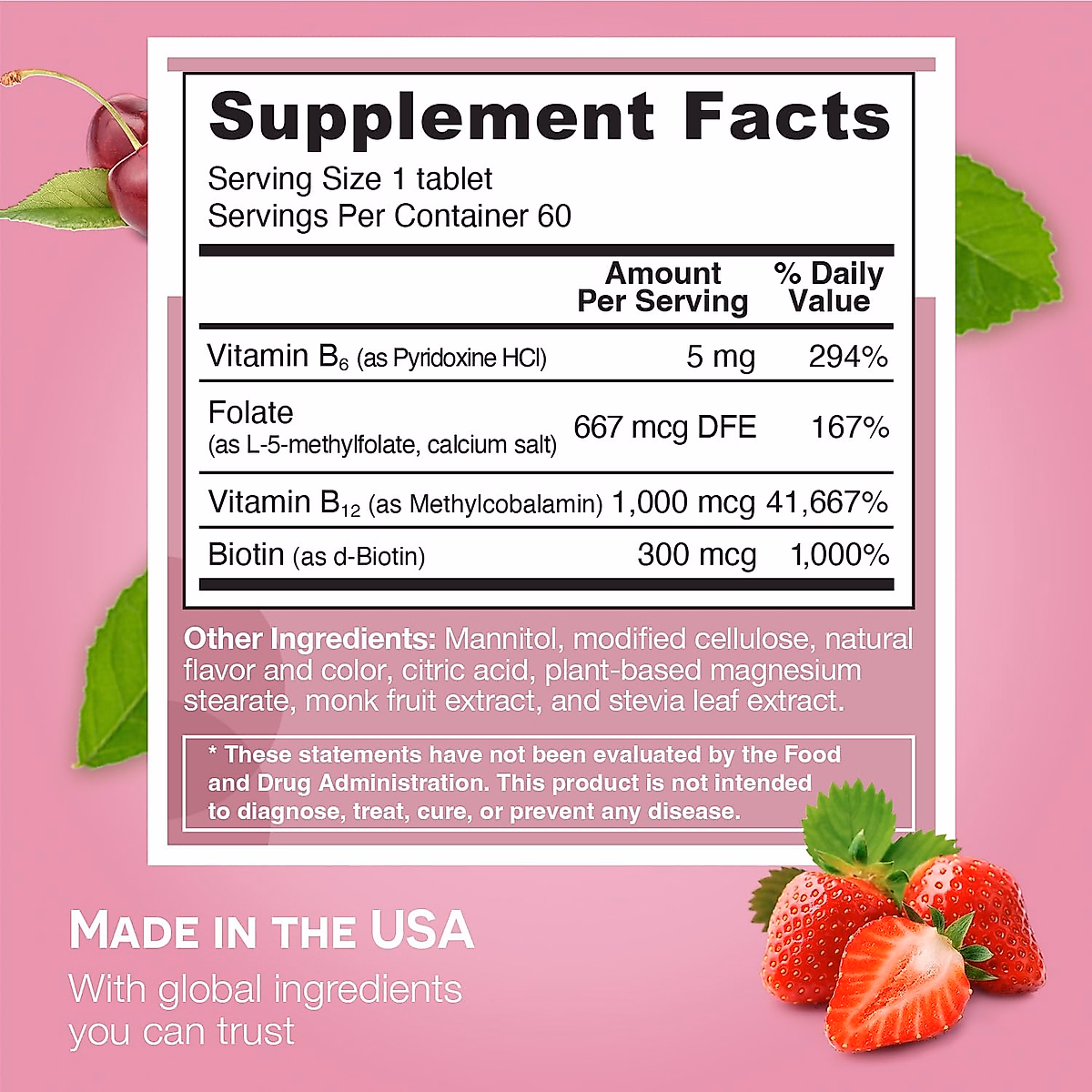 EZ Melts Dissolvable Energy, Memory & Mood Enhancer, Blend of B-Vitamins, Sugar-Free, 2-Month Supply