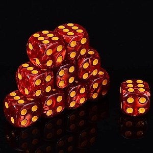 10pcs/Set Dice, Durable Dice Toy, Round Corner Game Dice, Resin Dice, Polyhedral Number Dice, 6 Sided 16mm Dice Entertainment Supplies(Rose red)