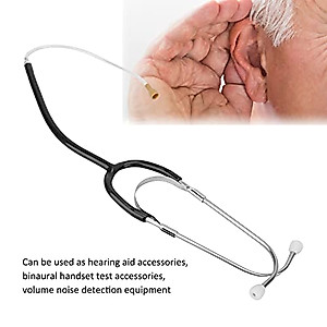Listening Stethoscope, Hearing Aid Stethoscope Professional High Conductivity Low Loss Rate Binaural Stethoscope for Testing Headphone(Black)