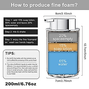 Ssiixx Foaming Hand Soap Dispenser, Bathroom & Kitchen Refillable Plastic Liquid Hand Soap Dispenser for Essential Oil,Shampoo,Dish Soap (Gray)