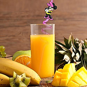 25pcs Mouse Straws Mouse Party Supplies Favors With 2pcs Cleaning Brush Plastic Reusable Straws Birthday Party Supplies Gifts For Boys Girls Kids