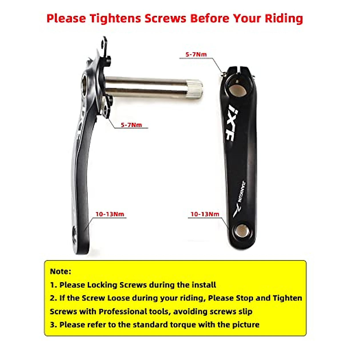 CYSKY Bike Crank Arm Set Mountain Bike Crank Arm Set 170mm 104 BCD with Bottom Bracket Kit and Chainring Bolts for MTB BMX Road Bicyle, Compatible with Shimano, FSA, Gaint (Black)