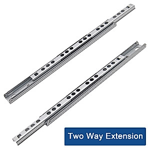 Suiwotin 13.5 Inch Drawer Slides, Metal Drawer Slide, Small Drawer Rails, Ball Bearing Dual Direction Slide Track Rail, Pack of 2 (0.7 inch Wide)