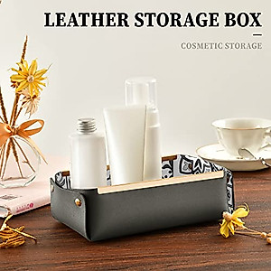 Retro Mandala Flowers, Islam, Arabic, Indian, Ottoman Tribal Ethnic Leather Desk Storage Box Organizer Tray for Office Home Keys Cell Phones Jewelry Watch Coins Wallets Cosmetics