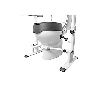 KMINA - Toilet Safety Rails with Raised Seat (Pack), 4 Inch Raised Toilet Seat with Handles for Elderly, Handicap Toilet Seat with Handles Over Toilet