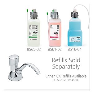 GOJO CX Counter-Mount Push-Style Soap Dispenser, Chrome, for GOJO Foam Hand Soap Refills (Pack of 1) - 8500-01
