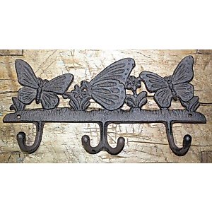 for Cast Iron Victorian Style Butterfly Towel Coat Hooks Hat Hook Key Rack Rustic Area Home & Garden