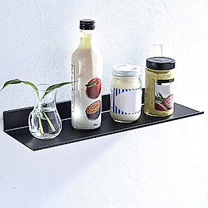 Cyrank Floating Wall Ledge Shelf, Wall Mounted Floating Shelves Bathroom Shelf with Aluminum Alloy Floating Wall Shelves for Bedroom Living Room Kitchen(50cm)