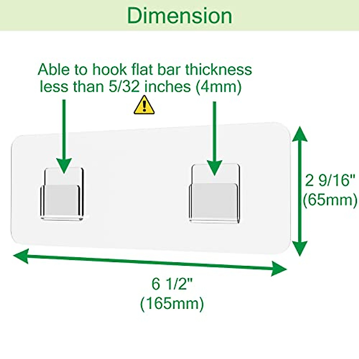 STARICH Shower Caddy Adhesive Replacement, Shower Shelf Adhesive, Shower Adhesive Strips, Adhesive Stickers Transparent 2 Flat Hooks 6 1/2" 6 Pack