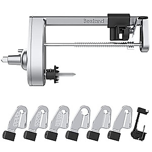 Bestand Spiralizer Attachment Compatible with KitchenAid Stand Mixer Packed with Peel, Core and Slice, Vegetable Slicer (Not KitchenAid Brand Spiralizer) (7 Blades)