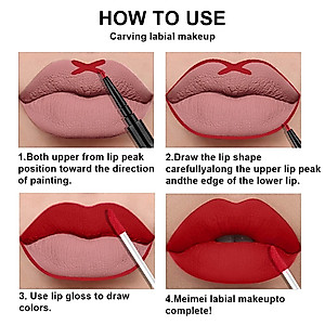 evpct 3Pcs Mauve Neutral Light Rosey Nude Blue Red Matte Liquid Lipstick and Lip Liner Stain Sets for Women, DNM Long Lasting 24 Hours Matte Lipstick labiales matte larga duracion 24 mate originales