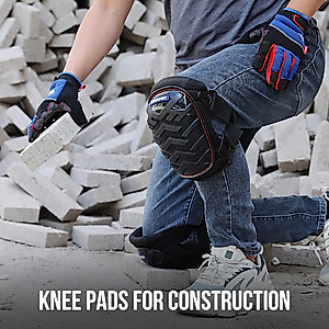 WORKPRO Knee Pads for Construction - Safety Kneepads with Ergonomic Gel Cushion and Foam Padding, Adjustable Buckle Straps and Durable Buttons, Ideal for Work Flooring Gardening