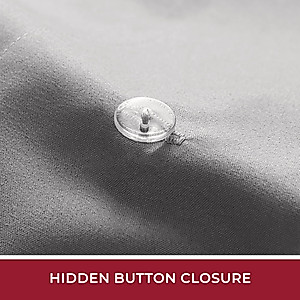 Mellanni Duvet Cover Set - Stylish & Modern - Soft & Cooling Microfiber - Fade, Stain, Shrink, and Wrinkle Resistant - Pinsonic Stripe (Queen, Light Gray)