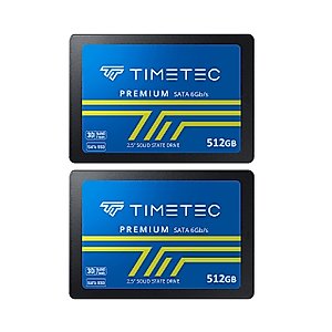 Timetec 512GBx2 (2 Pack) SSD 3D NAND SATA III 6Gb/s 2.5 Inch 7mm (0.28") Read Speed Up to 550 MB/s SLC Cache Performance Boost Internal Solid State Drive for PC Computer Desktop and Laptop