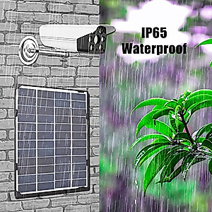 Irishom 6W 12V Solar Panel for Outdoor Security Camera Solar Cell with 10ft DC Output DIY Waterproof Solar Panel for Street Light Garden Lamp Home Fan Pump