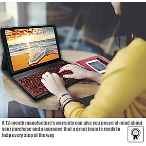 REAL-EAGLE Galaxy Tab S5e 2019 Backlit Keyboard Case SM-T720 SM-T725 SM-T727, 7 Color Backlights Detachable Wireless Keyboard Protective Case Cover for Samsung Galaxy Tab S5e 10.5 Inch 2019, Black