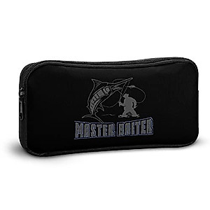 Master Baiter Fishing Lover Large Pencil Case Minimalist Pen Pouch Portable Makeup Bag for Middle High College Office School