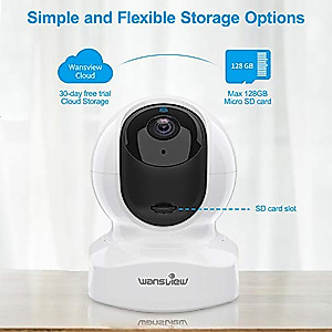 Home Security Camera, Baby Camera,1080P HD wansview Wireless WiFi Camera for Pet/Nanny, Motion Alerts, 2 Way Audio, Night Vision, Compatible with Alexa Echo Show, with TF Card Slot and Cloud