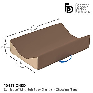 Factory Direct Partners 10421-CHSD SoftScape Ultra-Soft Daycare Baby and Infant Contoured Changing Pad, Non-Slip Bottom, Built-in Handle Easy to Transport Travel - Chocolate/Sand