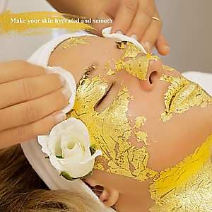 Edible Gold Leaf Sheets, 24K Cake Decoration Baking Gold Foil, Food Gold Paper for Cooking, Dessert, Craft Art, Cake Decoration