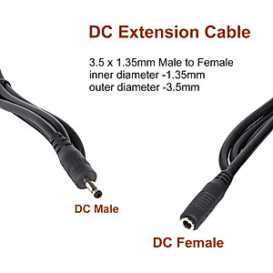 COOLM 10ft DC Power Adapter Extension Cable, 3.5mm x 1.35mm Male to Female Jack DC 5 V 5V Power Adapter Plug Extension Cord for DC Power Adapter/CCTV Security Camera
