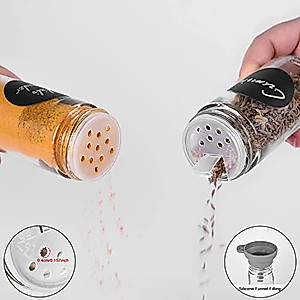 Akoatail 24 Round Spice Jars, 4 oz Square Spice Jars with Airtight Stainless Steel Caps and Shaker lids,Round Seasoning Containers and Spices Container Set.…