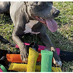 K9BULLS Dog Tug Toy for Interactive Tug of War - Tear Resistant French Linen - Super Durable Yet Soft for Dog's Teeth. Perect for :Tug of War, Schutzhund,Agility,Ring Sport,PoliceK9,and More. -Green-