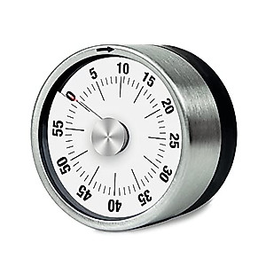 Mechanical 60-Minute Kitchen Timer with Stainless Steel Face and Magnetic Back, Visual Timer for Kids, Toddlers, Teachers, Time Management Tool for Study, Cooking, Baking